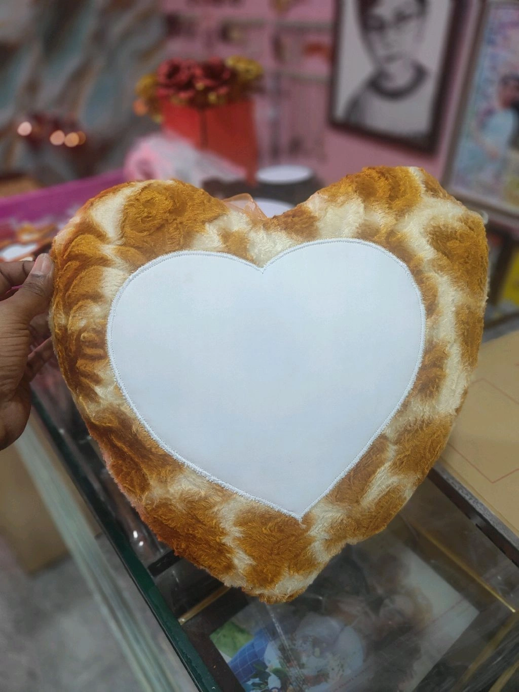 Gulab Pillow – Heart Shape Blank Cushion for Sublimation & Custom Printing