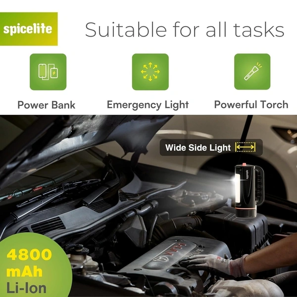 Spicelite Raja Rechargeable LED Torch | 10-Hour Runtime | 4800mAh ...