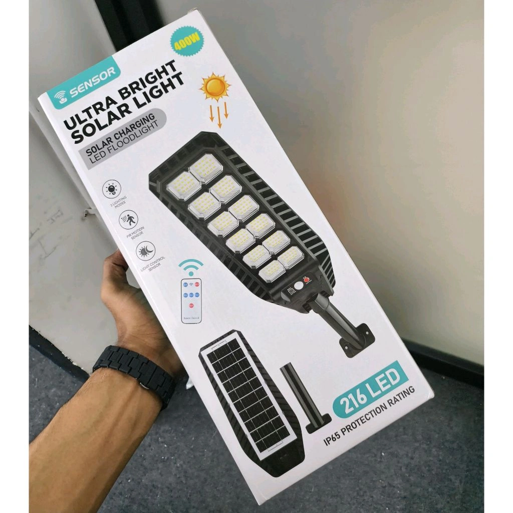 Ultra Bright 400W Solar LED Flood Light | 216 LEDs | Motion Sensor ...