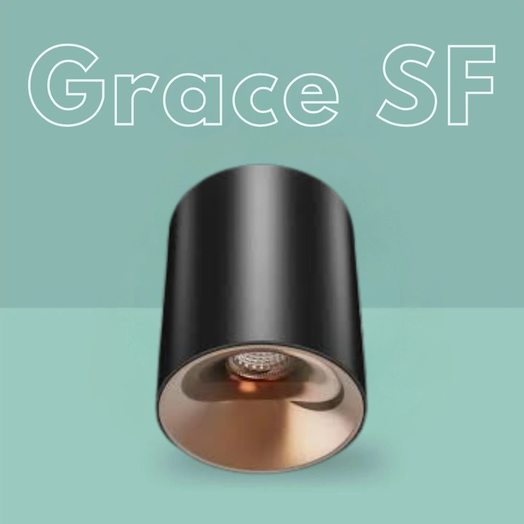 Neptune LED Grace SF Surface Cylinder Black and Rose Gold / Black and Black