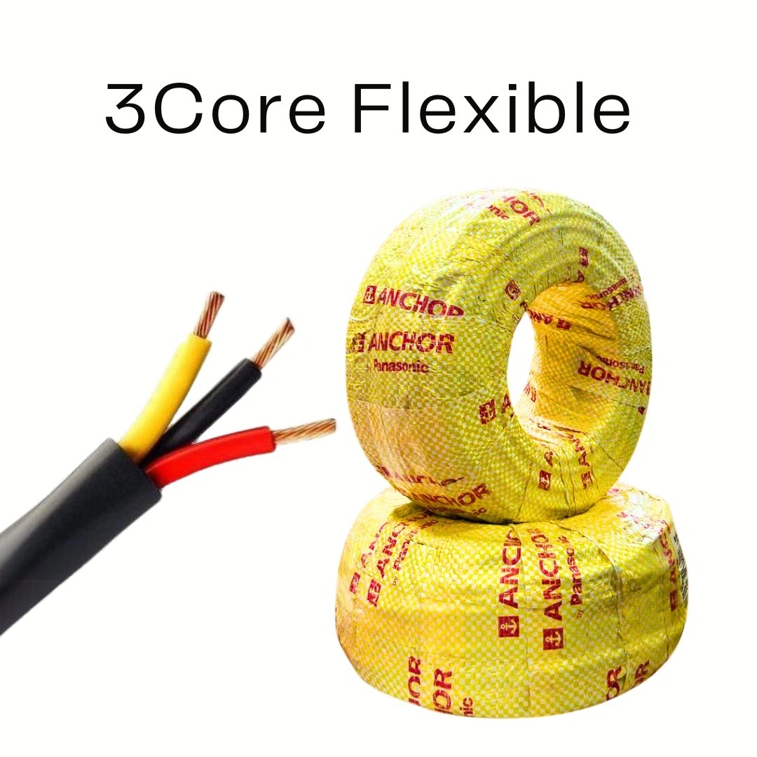 Anchor 6.0 Sqmm x 3 Core Copper Flex Cable 100 Mtr Coil