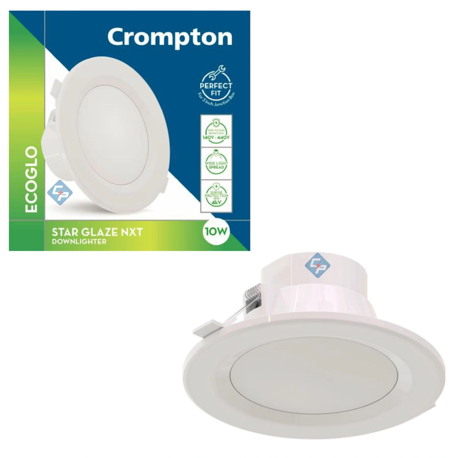 10W 3k Junction Box LED Downlight Star Glaze NXT Crompton