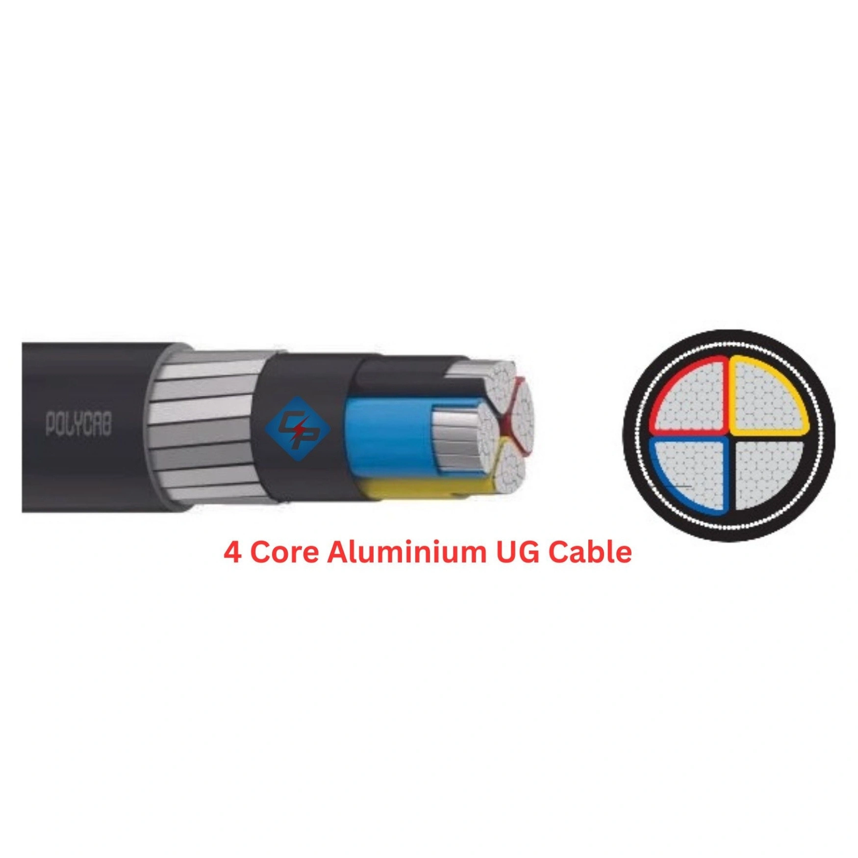 Buy 10 Sqmm x 4 Core Aluminium Armoured UG Cable 1100v Polycab at best ...