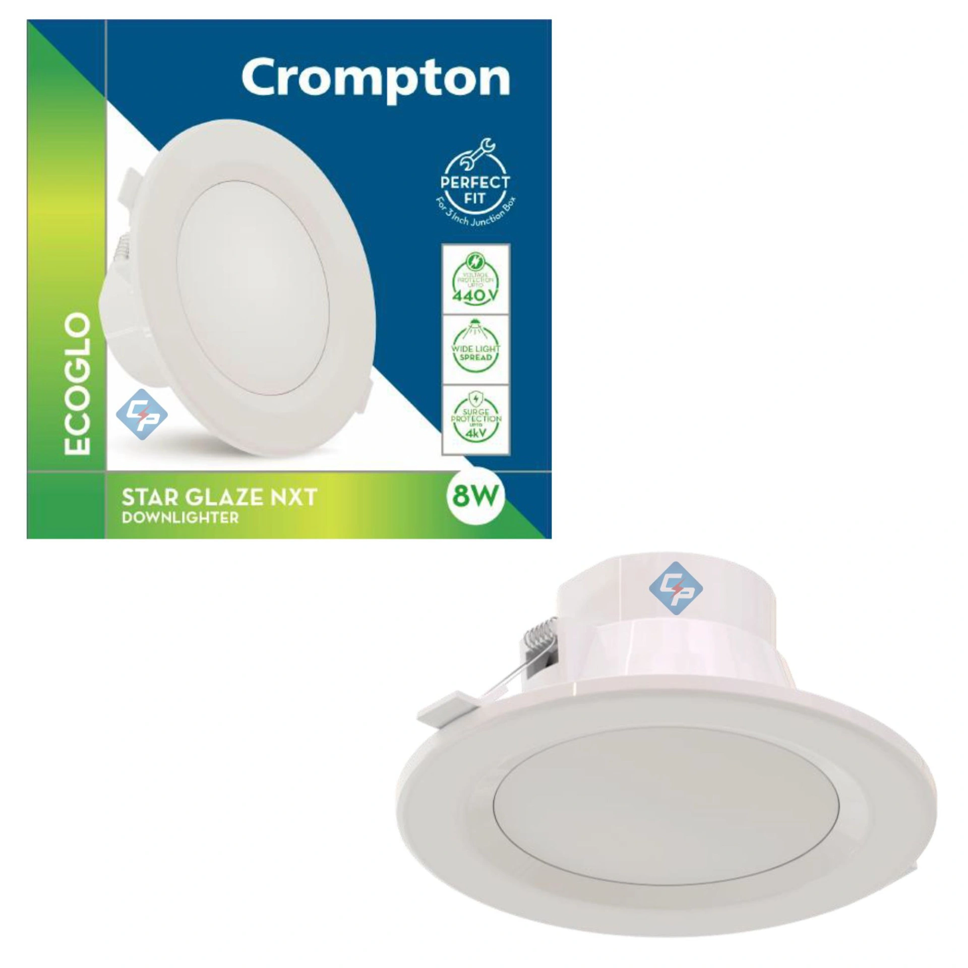 8W 3k Junction Box Led Downlight Star Glaze NXT Crompton