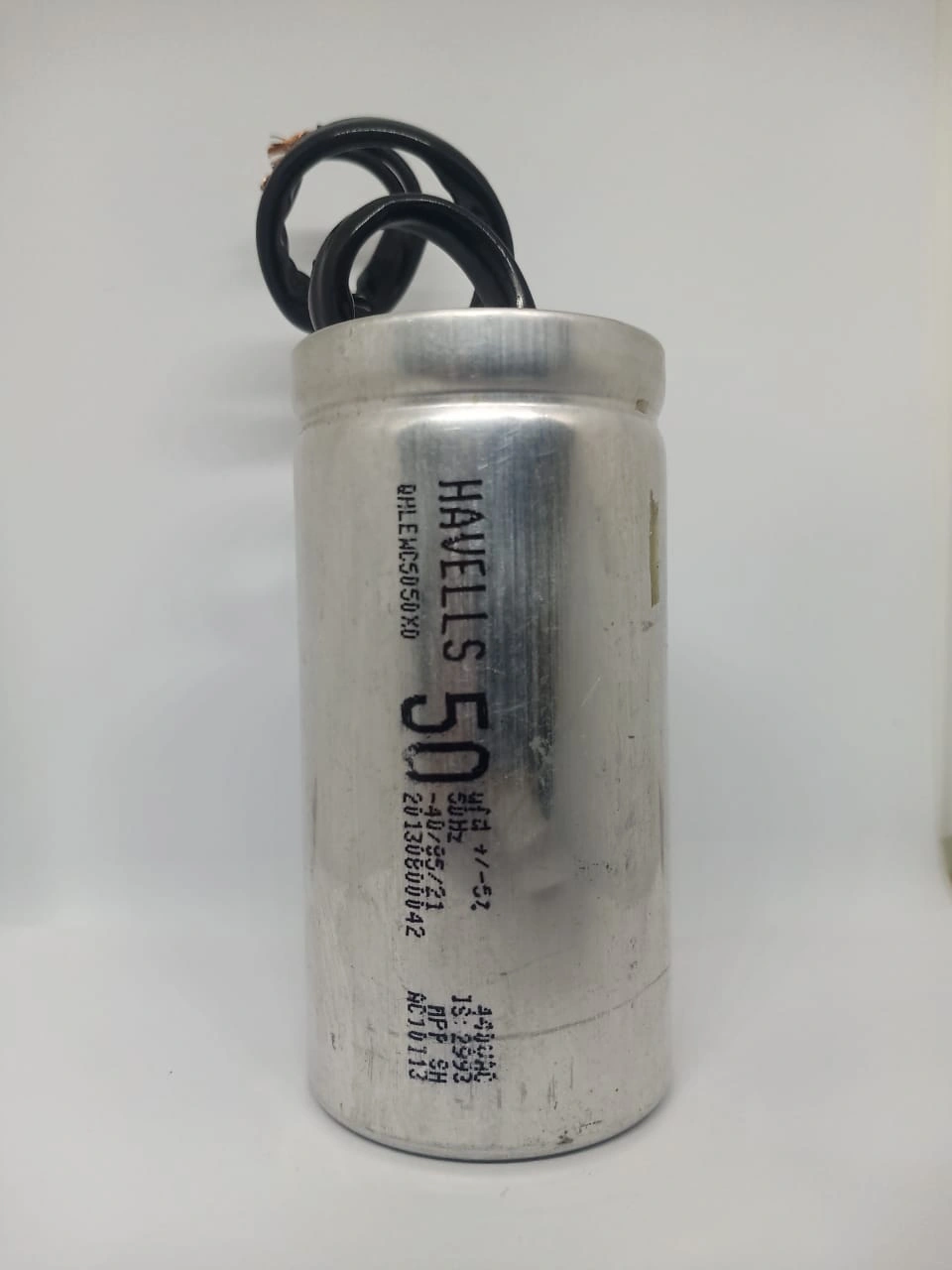 Havells Motor Capacitor 50 MFD 250/440V Aluminium Can