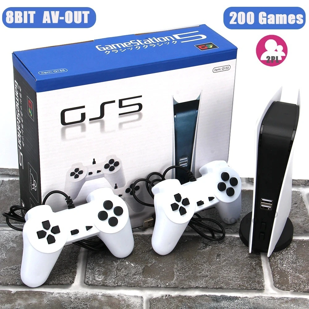 New TV Game Console 8 Bit Game Box With 200 Classic AV Output GS5 Retro ...