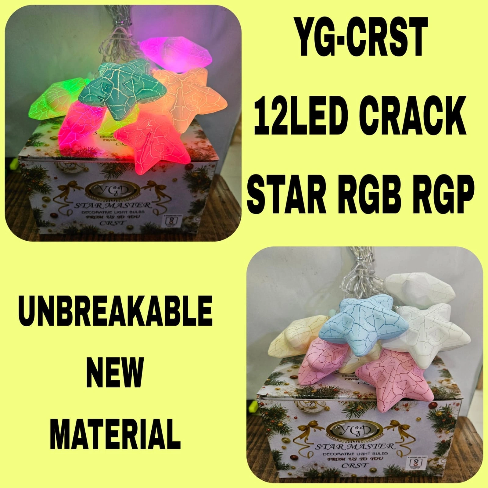 YG-CRST 12LED CRACK STAR RGB RGP VGD STAR MASTER DECORATIVE LIGHT ...