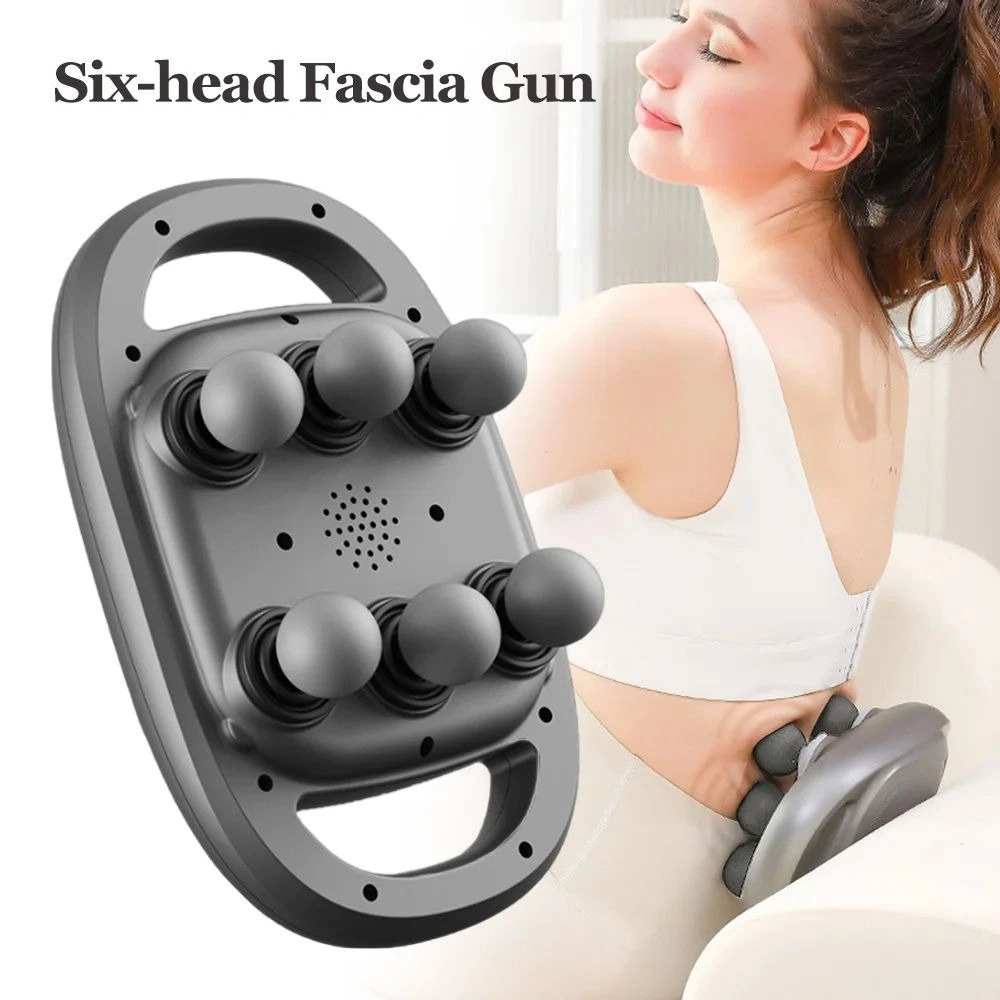 Six-Head Fascia Body Massage Gun | Powerful Deep Tissue Muscle Massager, 6 Speed Modes ...