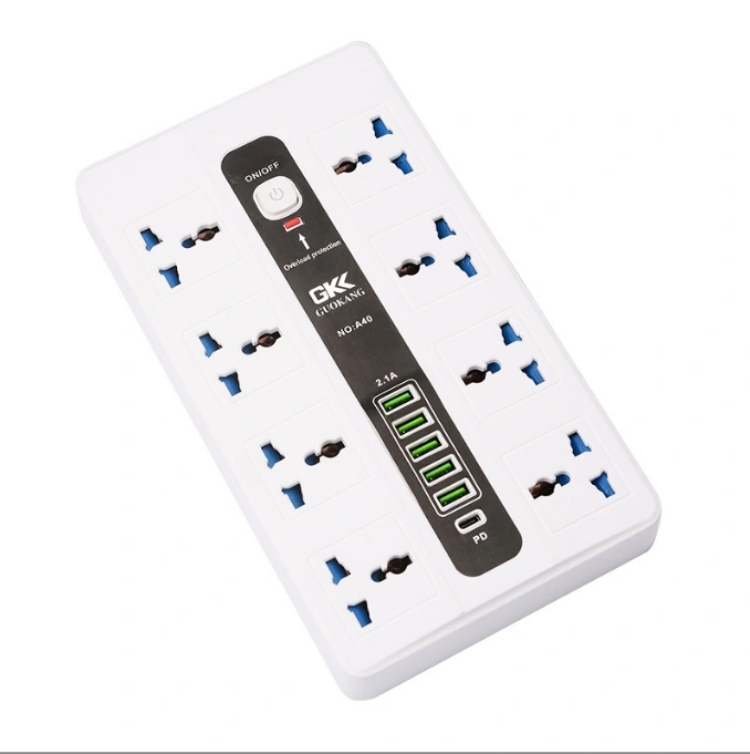 Multi-Port Power Strip with 6 Universal Sockets & 4 USB Ports | Surge ...