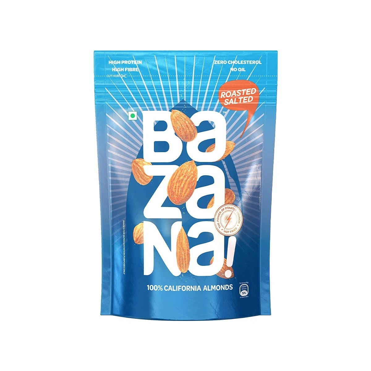 "Bazana Roasted Salted Almonds: Healthy Snack, 100% California Almonds ...