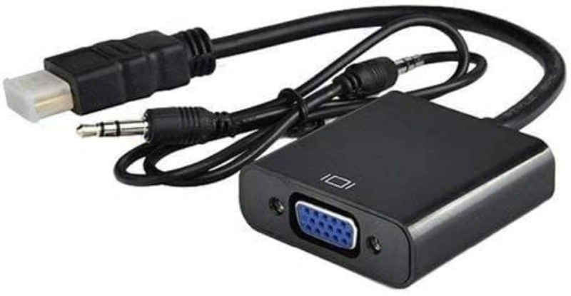 HDMI to Vga with 3.5 mm Audio, Gold-Plated HDMI to VGA Adapter (Male to ...