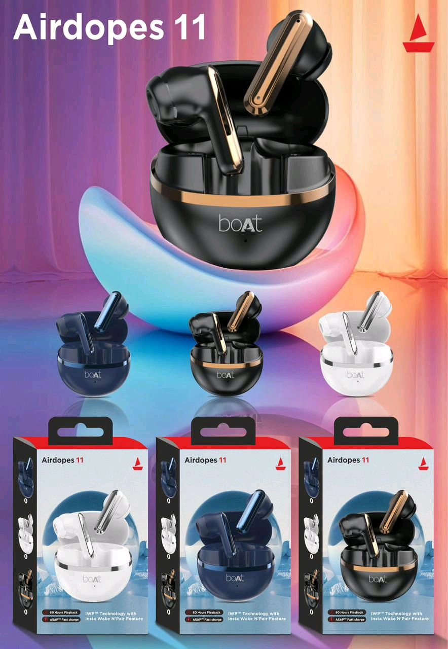 Boat Airbuds 11 shiny Earbuds Extra Bass Sound Good Looking 👀 Big Box ...