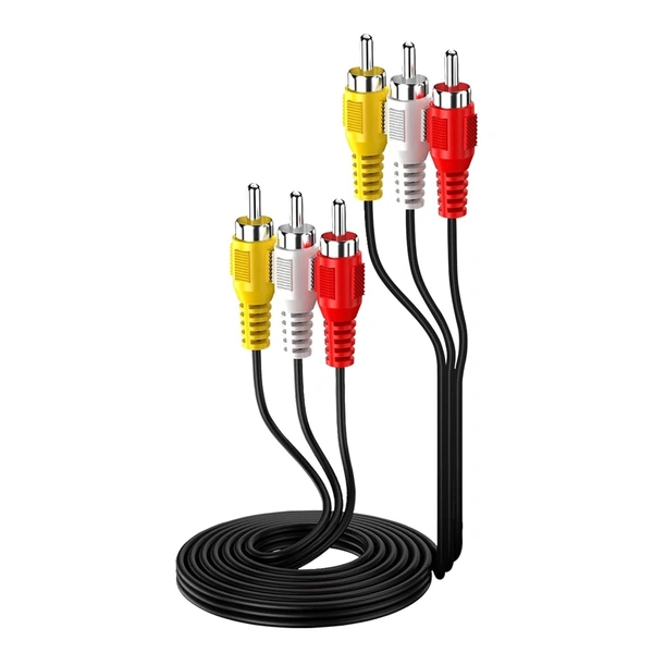 3RC CABLE, 3 RCA Male to 3 RCA Male Cable (1.5M) | Gold-Plated ...