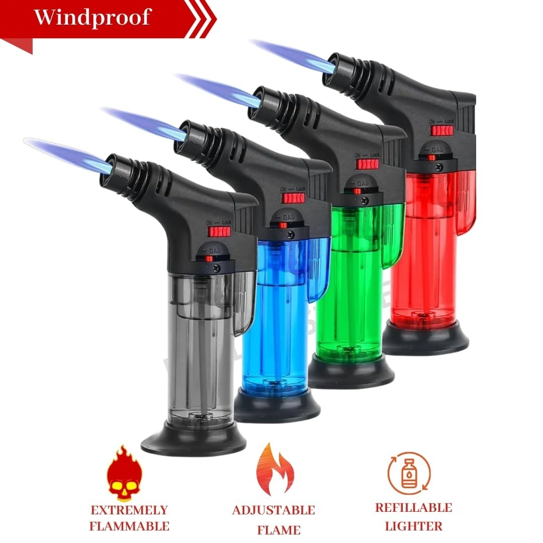 GUN LIGHTER,Blow Torch Fire Gun Jet Flame Refillable Butane Gas Lighter ...