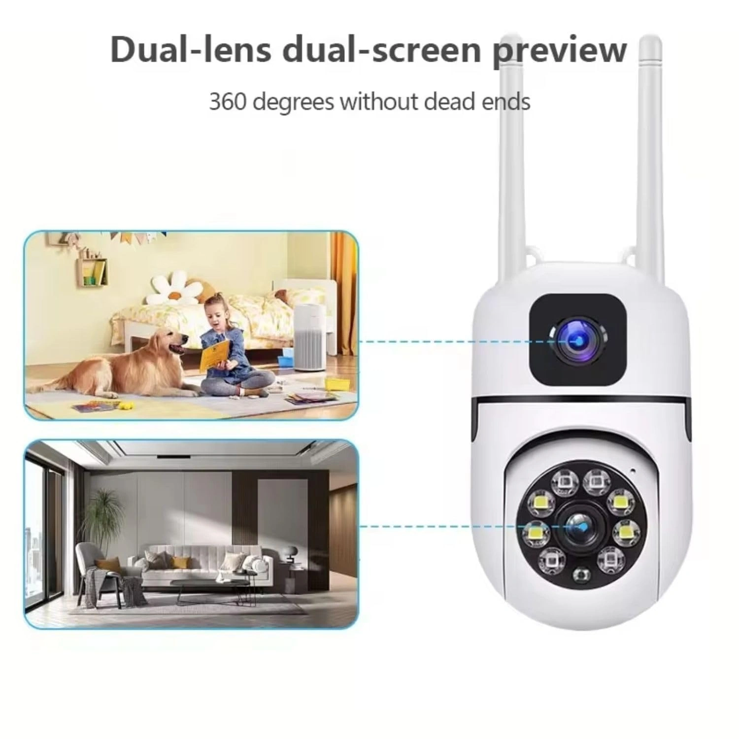 DUAL WIFI CAMERA, 3MP Full HD Smart Wi-Fi CCTV Home Security Camera ...