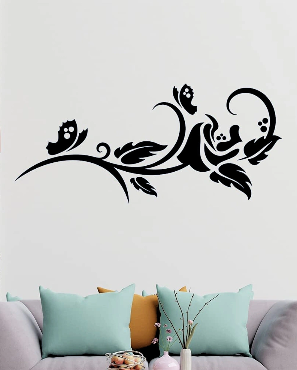 Wall Floral Design Stylish Creative Vinyl Radium Sticker
