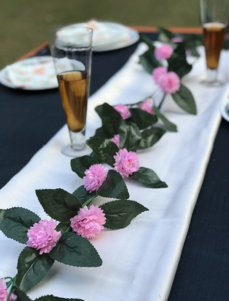 Artificial Light Pink Marigold Genda Flower Vine Cre