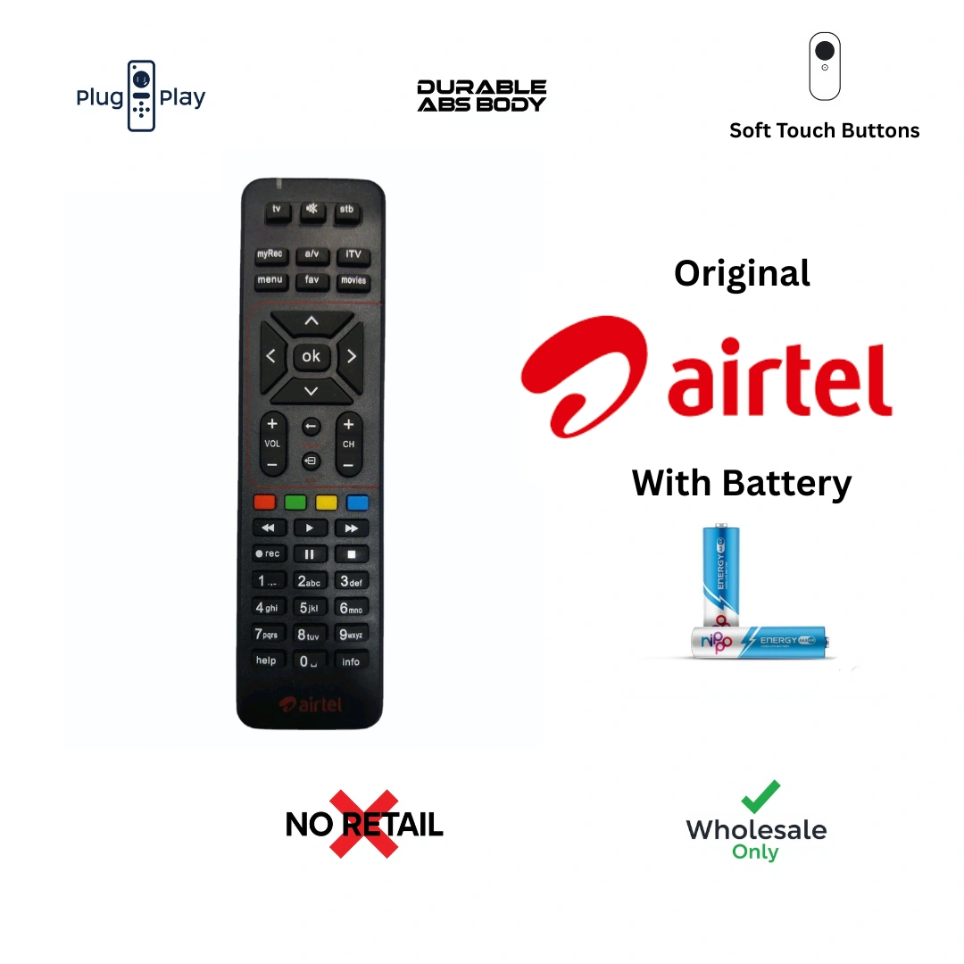 AIRTEL REMOTE WITH NIPPO BATTERY