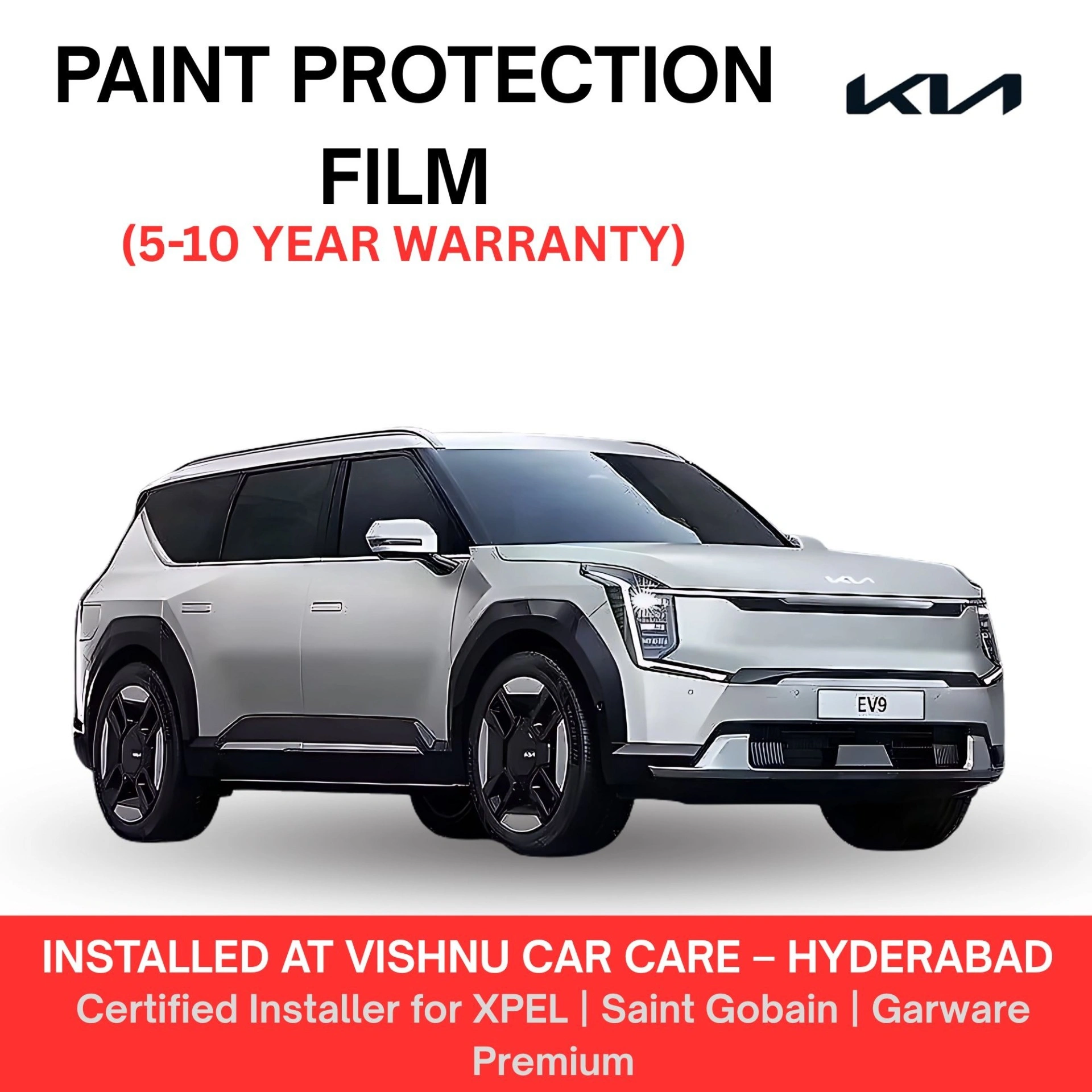 Kia EV9 PPF Hyderabad | Best Paint Protection Film – Vishnu Car Care