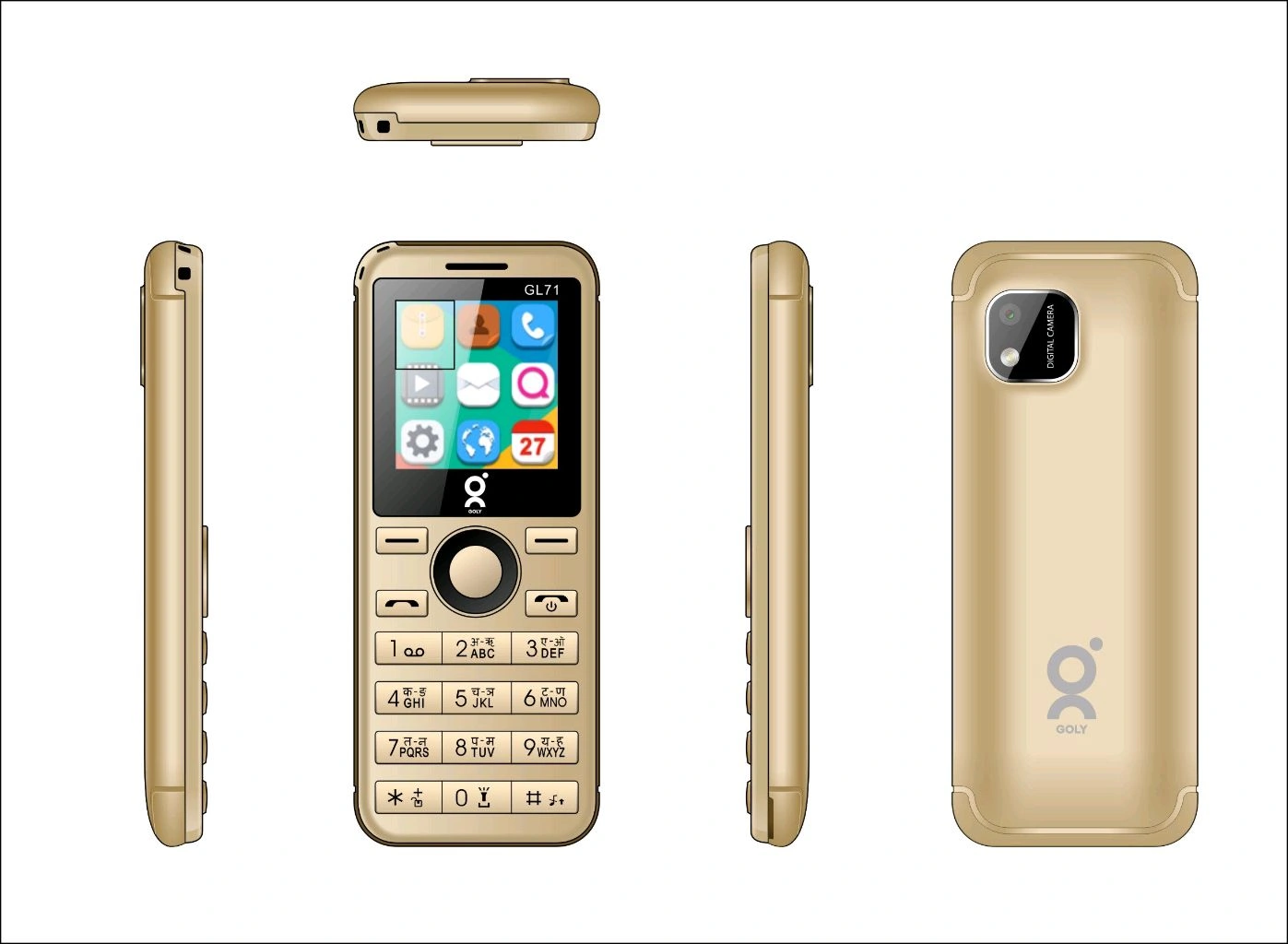 GOLY GL71 Slim Card Size Dual Sim Phone with External Memory Slot 1.44 ...