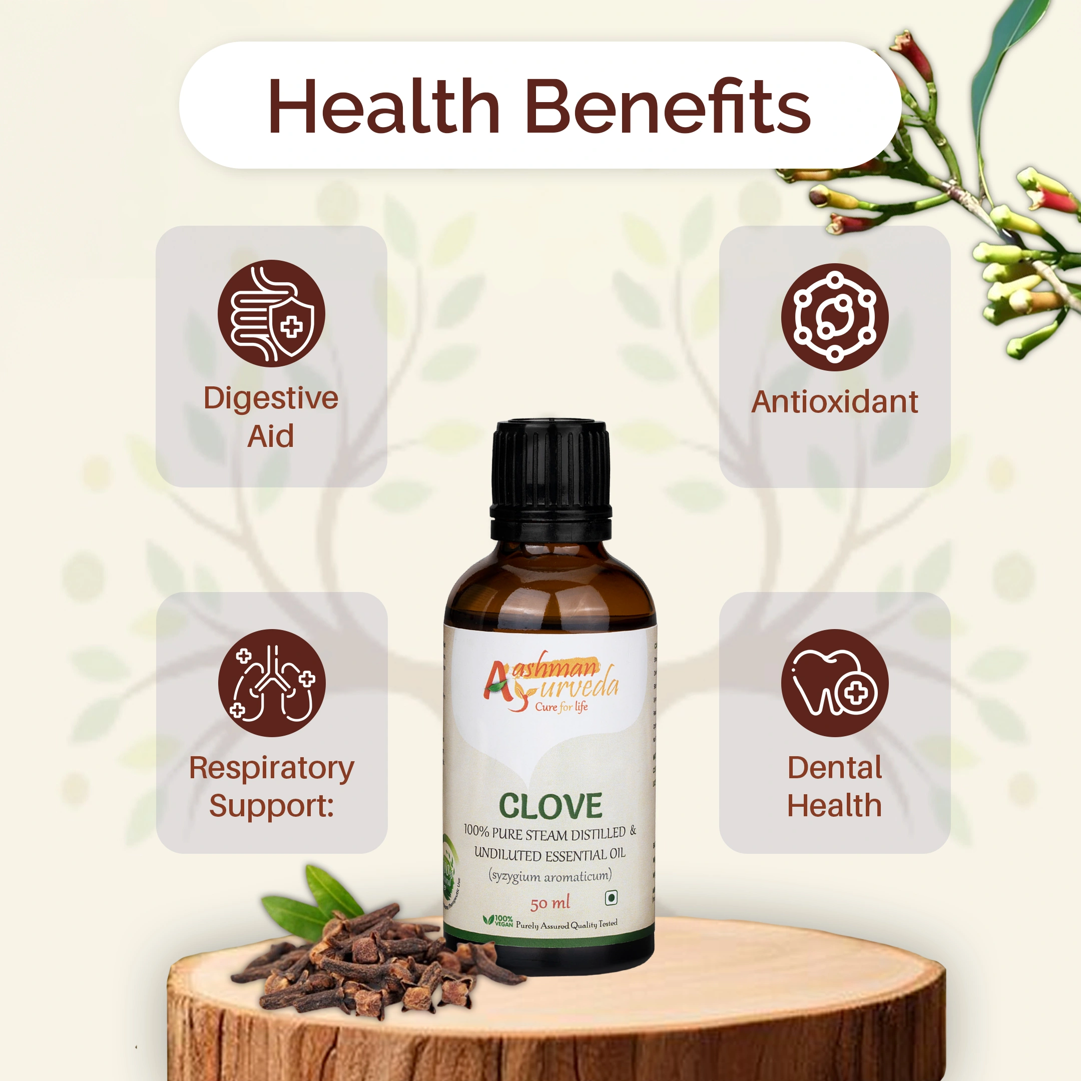 Clove Pure Steam Distilled Essential Oil