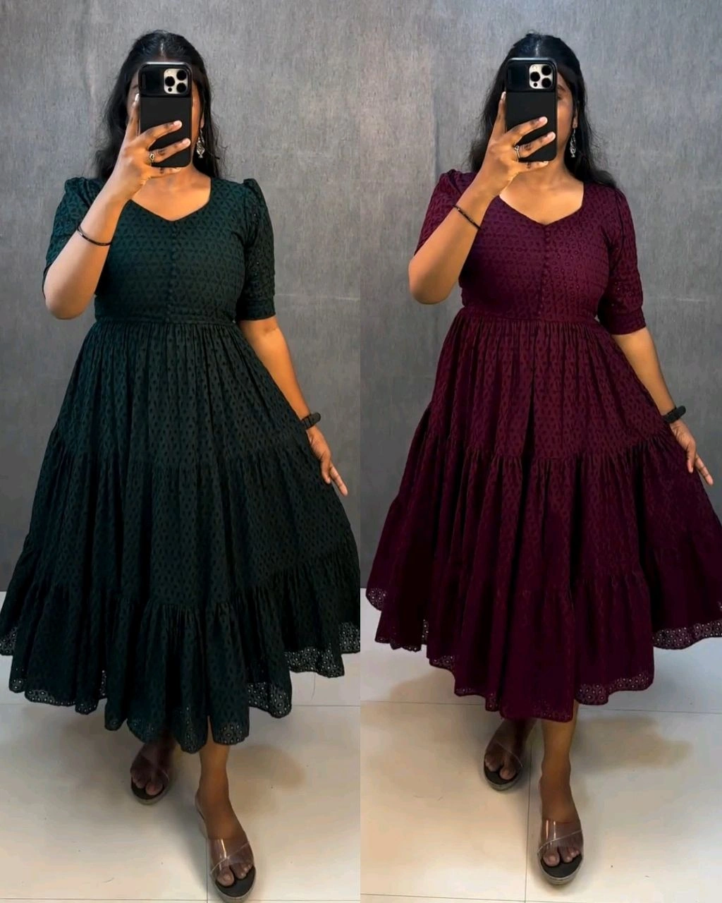 Hakoba 3 layer Gown With One Side Pocket