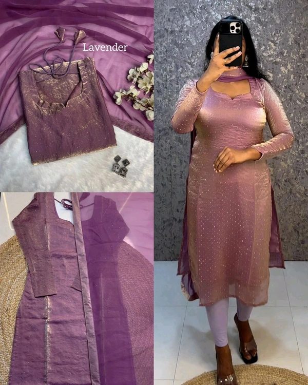 This kurti made with premium soft space silk with diamond work and ...