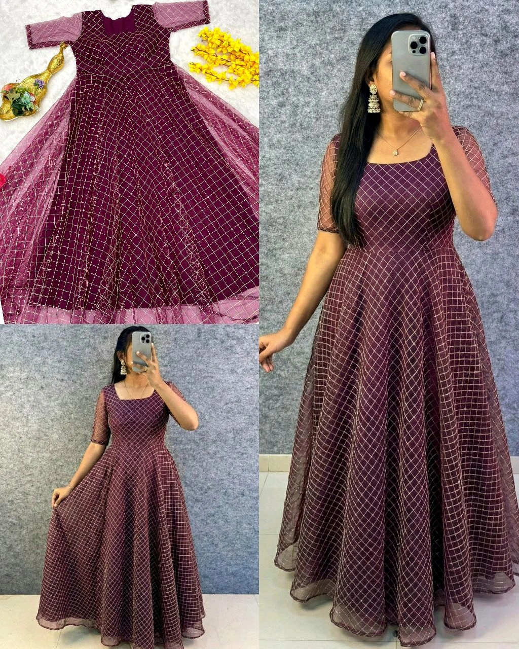 New Launching silver embroidered coding work frock’s to make you ...