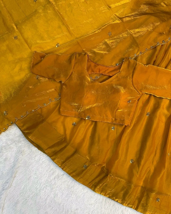 Trendy Hit Premium Pure Space Silk Half Saree With Handwork Cutt Dana ...