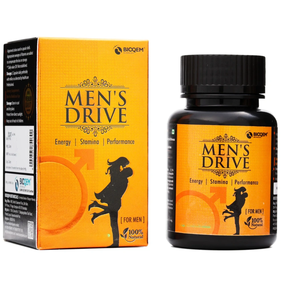 Bioqem Pharma Men's Drive (30caps) | Veg Capsule for Stamina, Energy ...