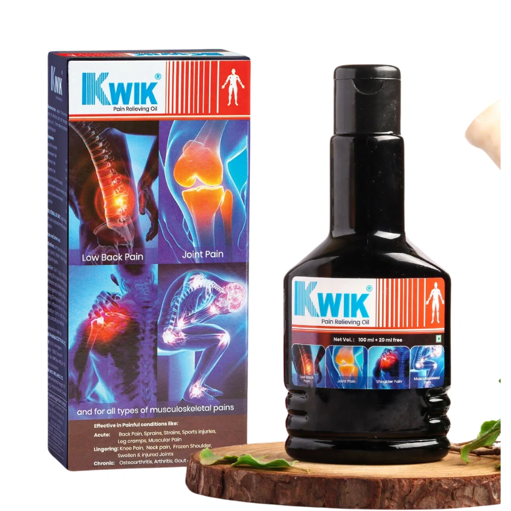 KWIK Pain Relieving Oil - Ayurvedic, For Shoulder, Joint, Muscle ...