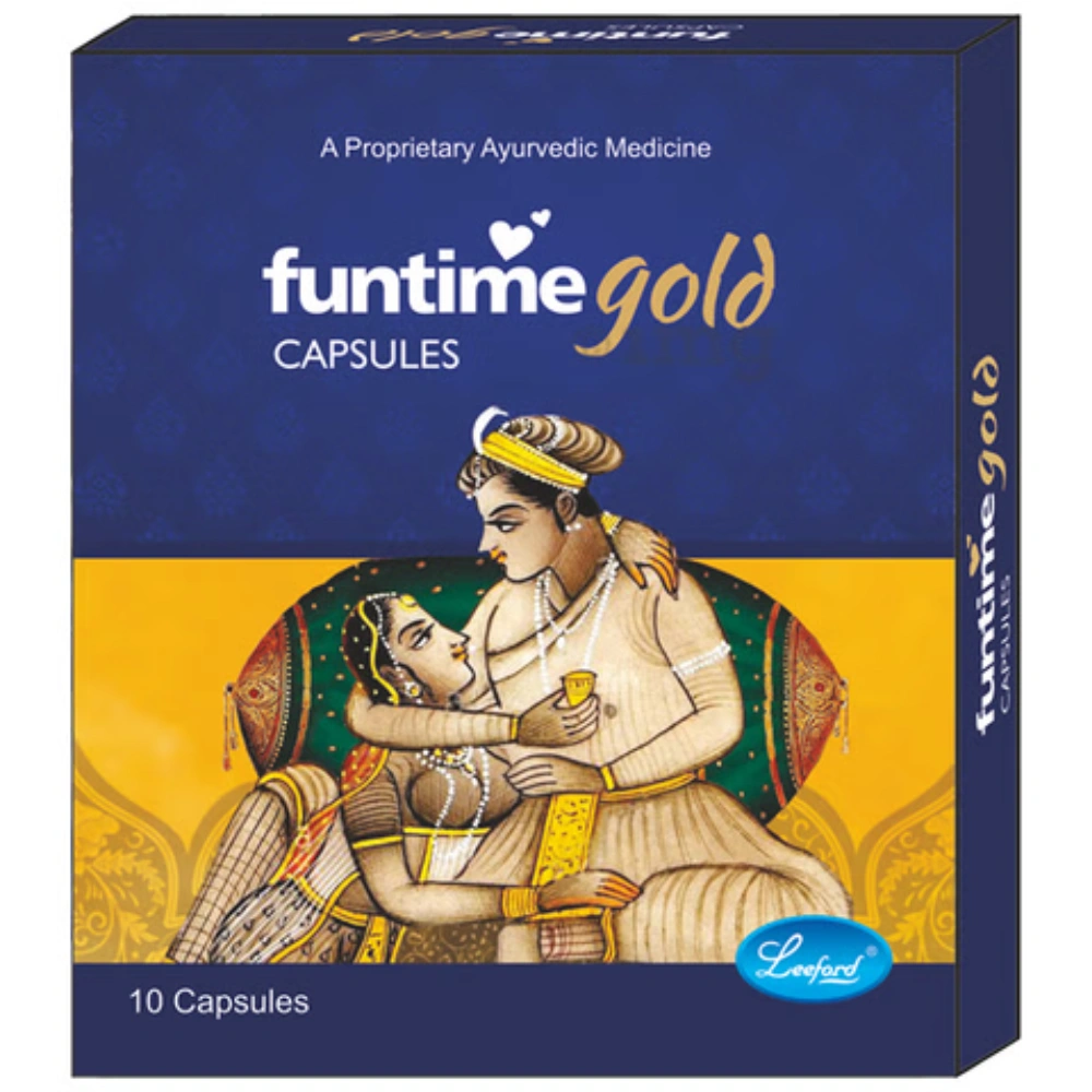 Leeford Funtime Gold Capsule for Men (10 Caps) - Enhance Your Vitality | Ayush Pharmacy