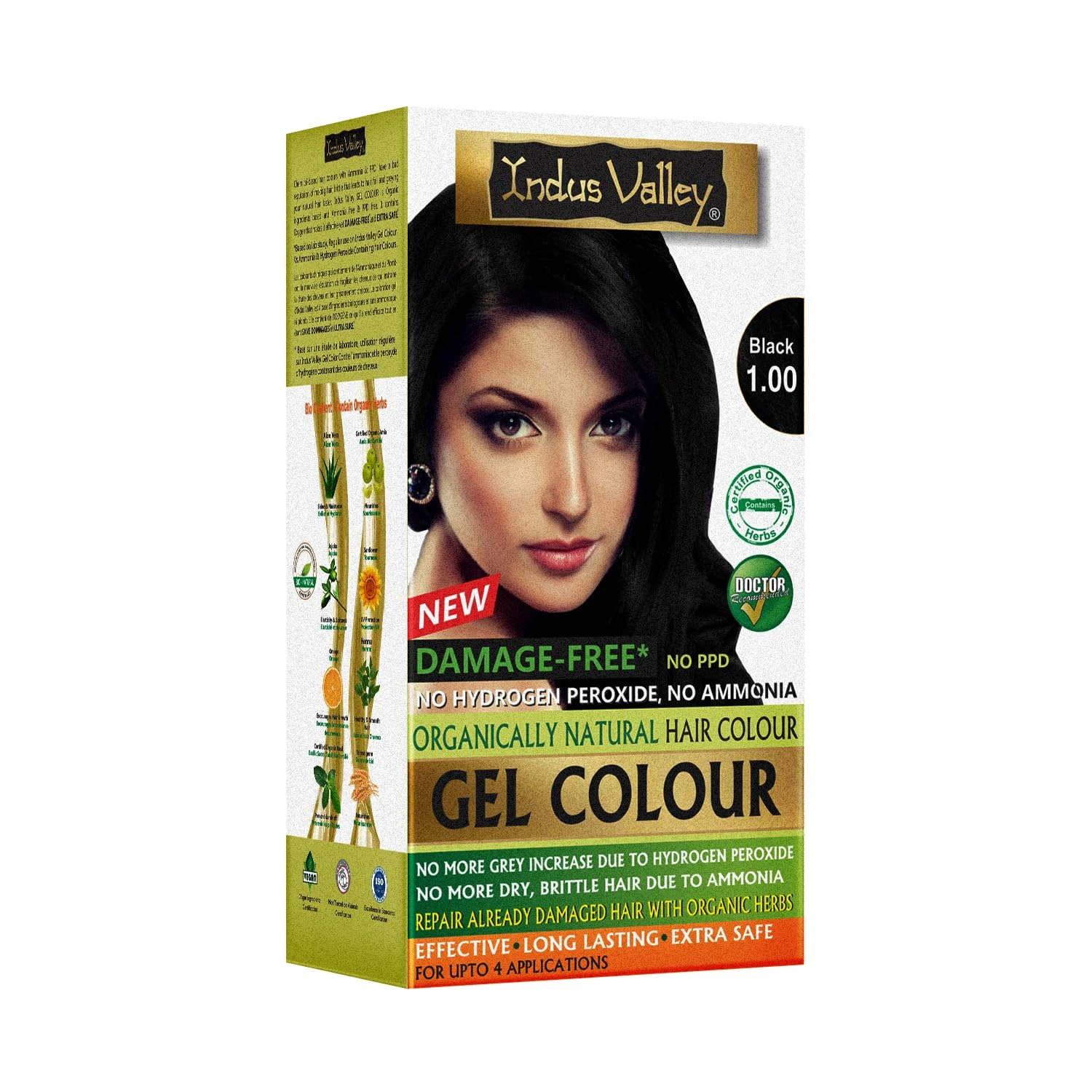INDUS VALLEY Damage Free Natural Gel Hair Colour 220ml Black 1.00 for ...