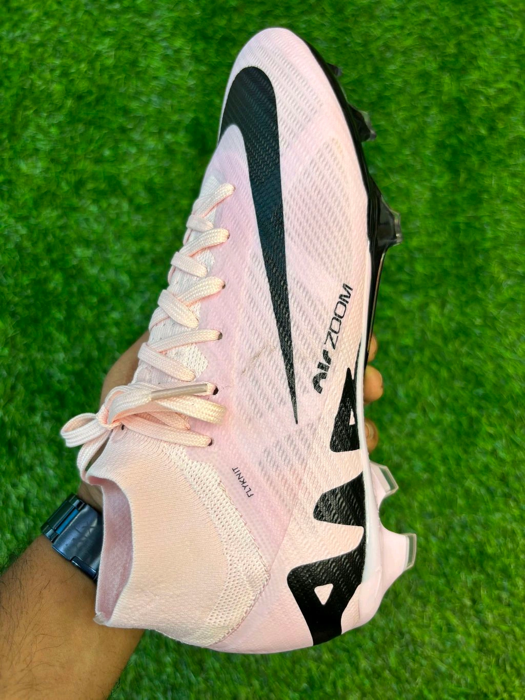Mercurial Superfly 9 Baby Pink FG High-Top With Lace