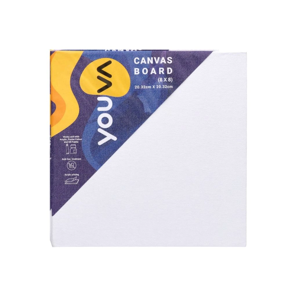 Youva Canvas Board 8 X 8 (20.32 cm x 20.32 cm)