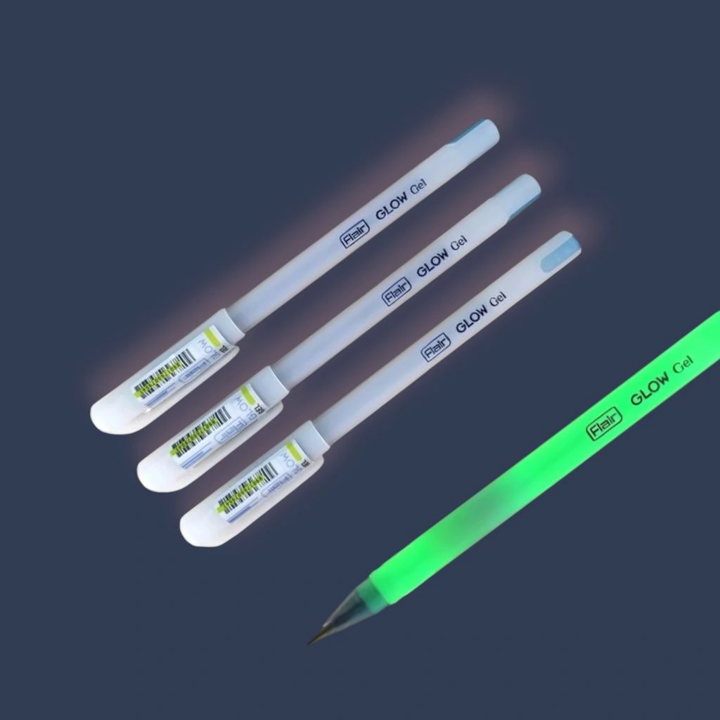 Flair Glow Gel Pen Blue (Pack Of 10)