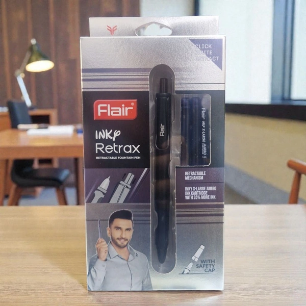 Inky Retrax Retractable Fountain Pen With Safety Cap