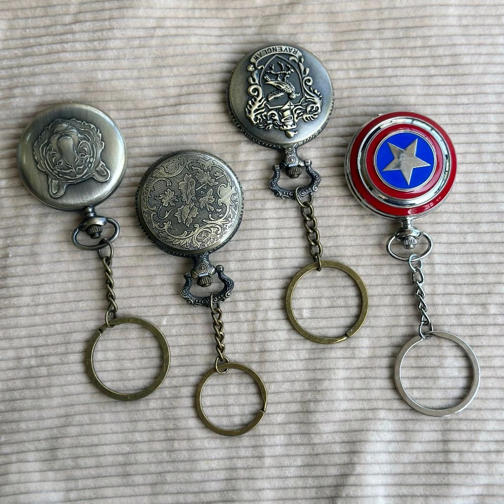 Vintage Pocket Watch Keychain | Retro Design | Quartz Movement | Gift ...