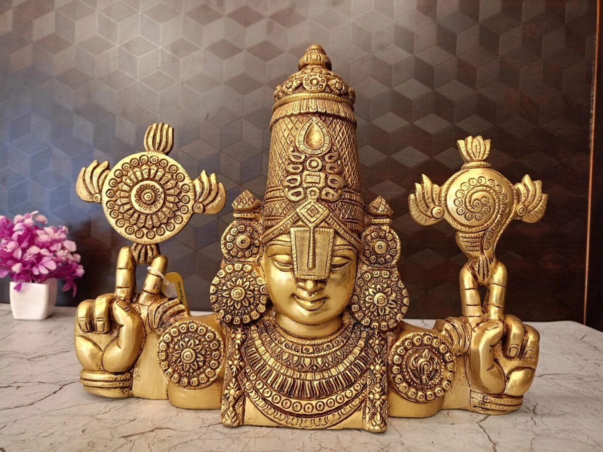Brass Wall Mount Half Balaji / Divine Brass Venkateswara Idol Bring ...