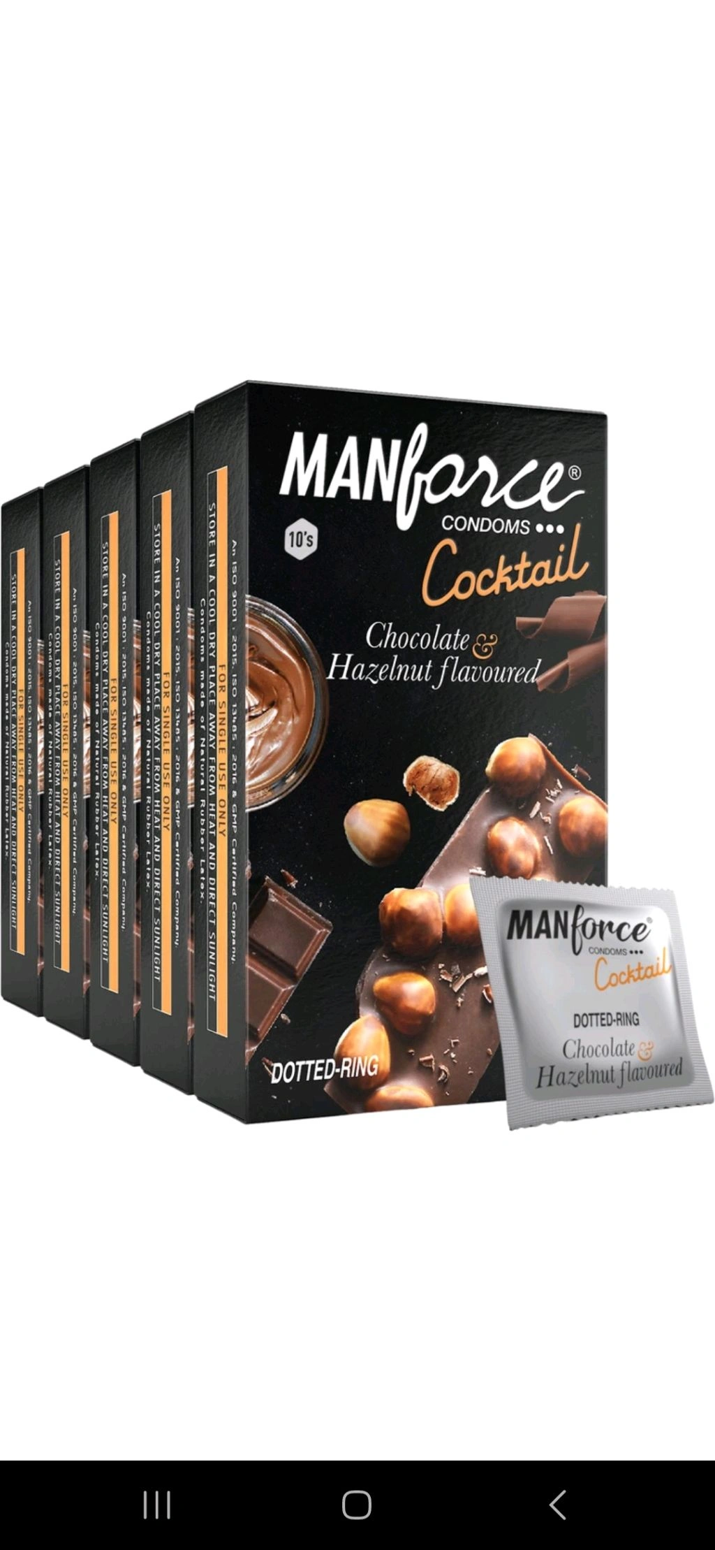 Manforce Cocktail Condoms | Chocolate & Hazelnut Flavoured 2280 Dots ...