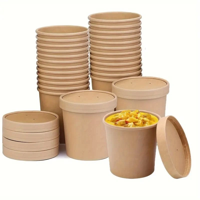 Round Long Paper Tub for Food Packaging – Disposable, Greaseproof, Eco ...