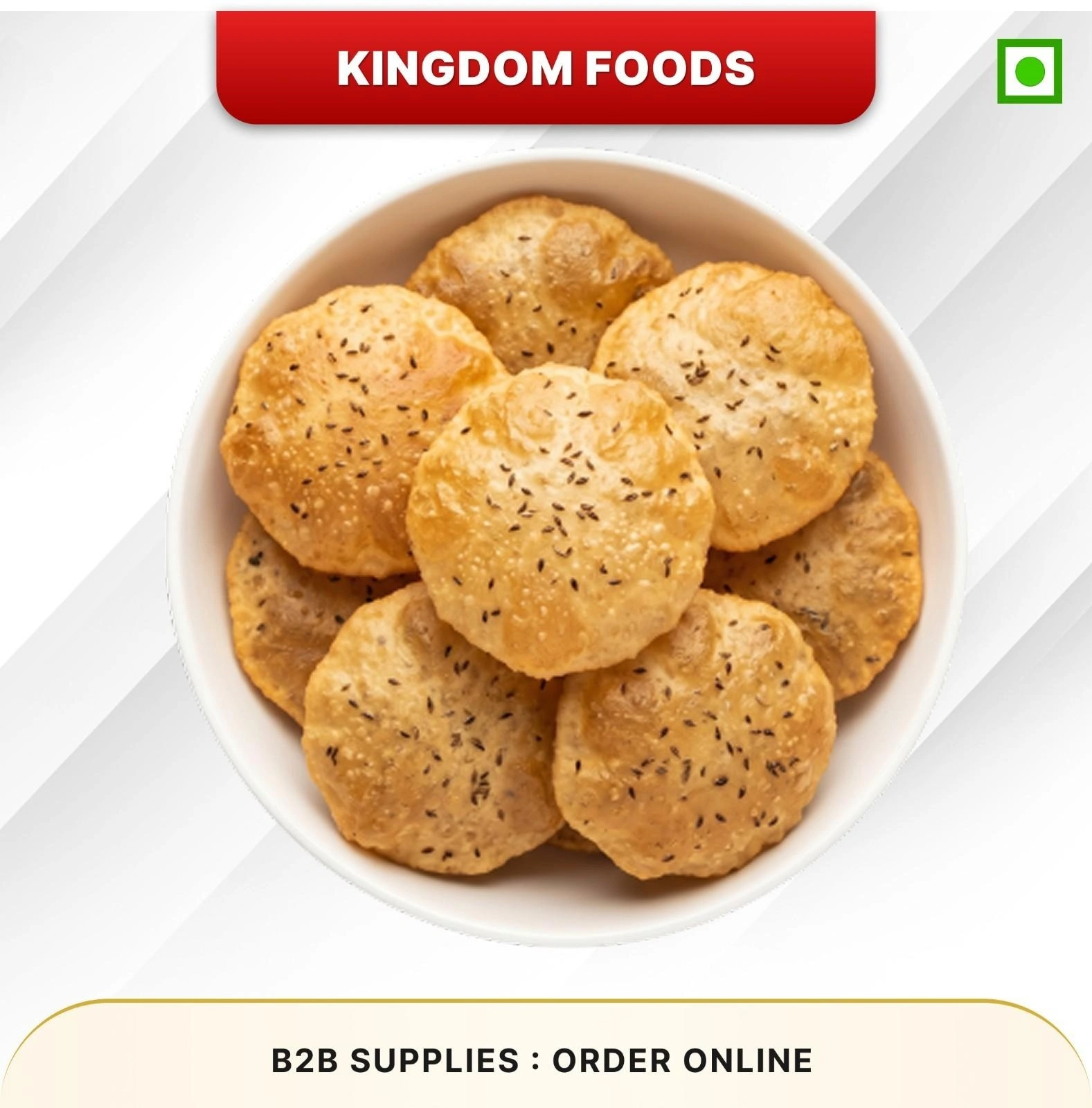 Frozen Ajwain Poori 28g 10 Pcs – Crispy & Flavored
